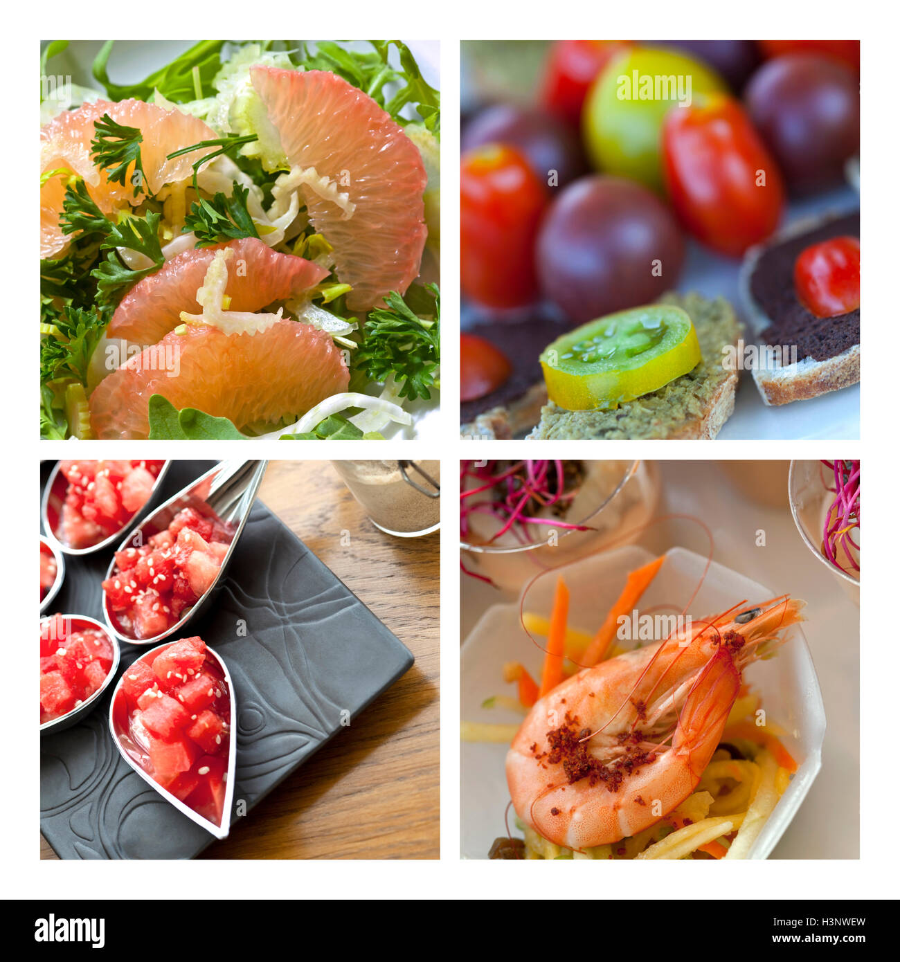 Collage of meals on a buffet in a cocktail party Stock Photo - Alamy