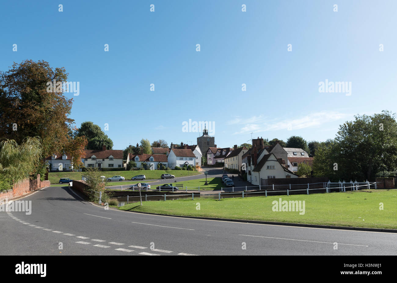 Picture postcard English village Finchingfield Essex England 2016 Stock ...