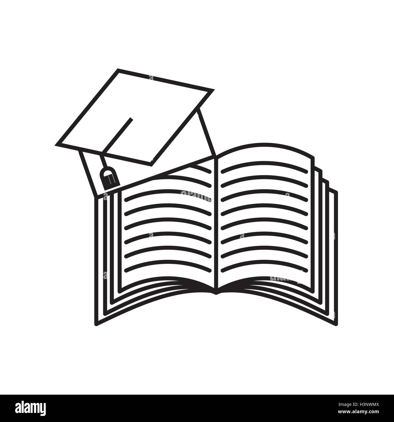 book and graduation hat icon Stock Vector Image & Art - Alamy