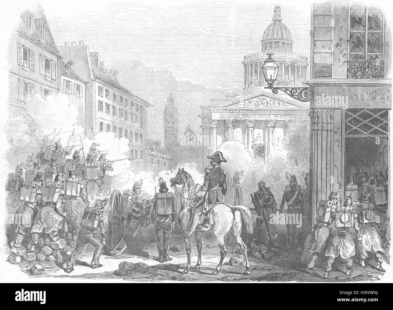 PARIS The attack on the Pantheon 1848. Illustrated London News Stock ...