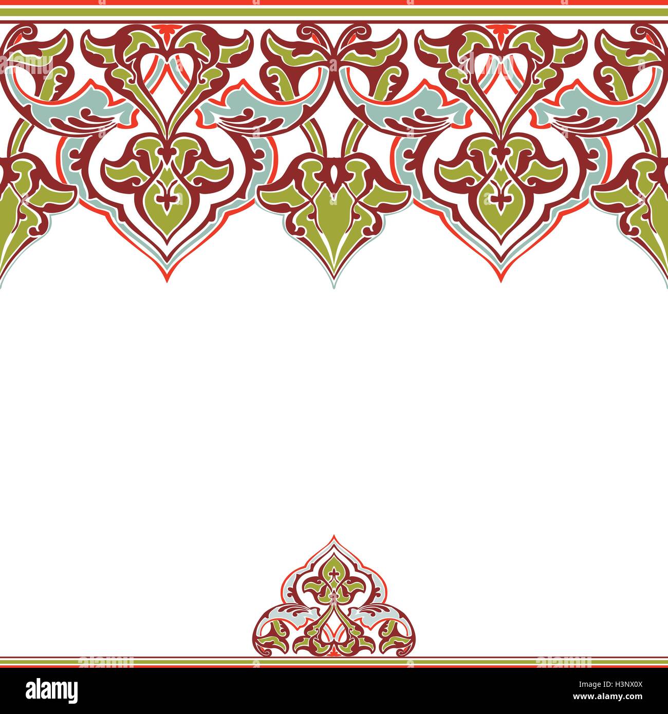 Vector ornate seamless border in Eastern style. Outline element for ...