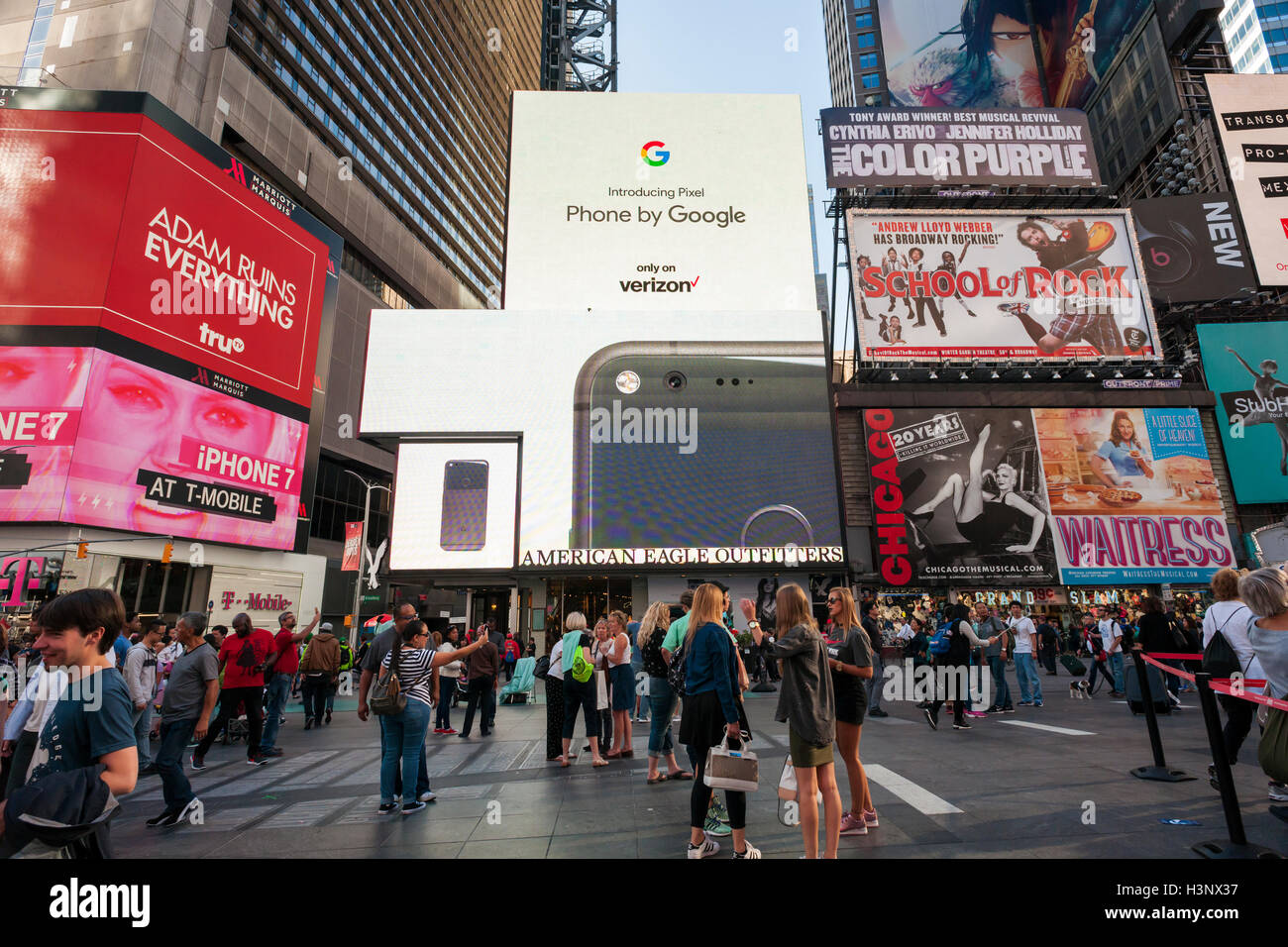 A giant illuminated video display in Times Square in New York promotes ...
