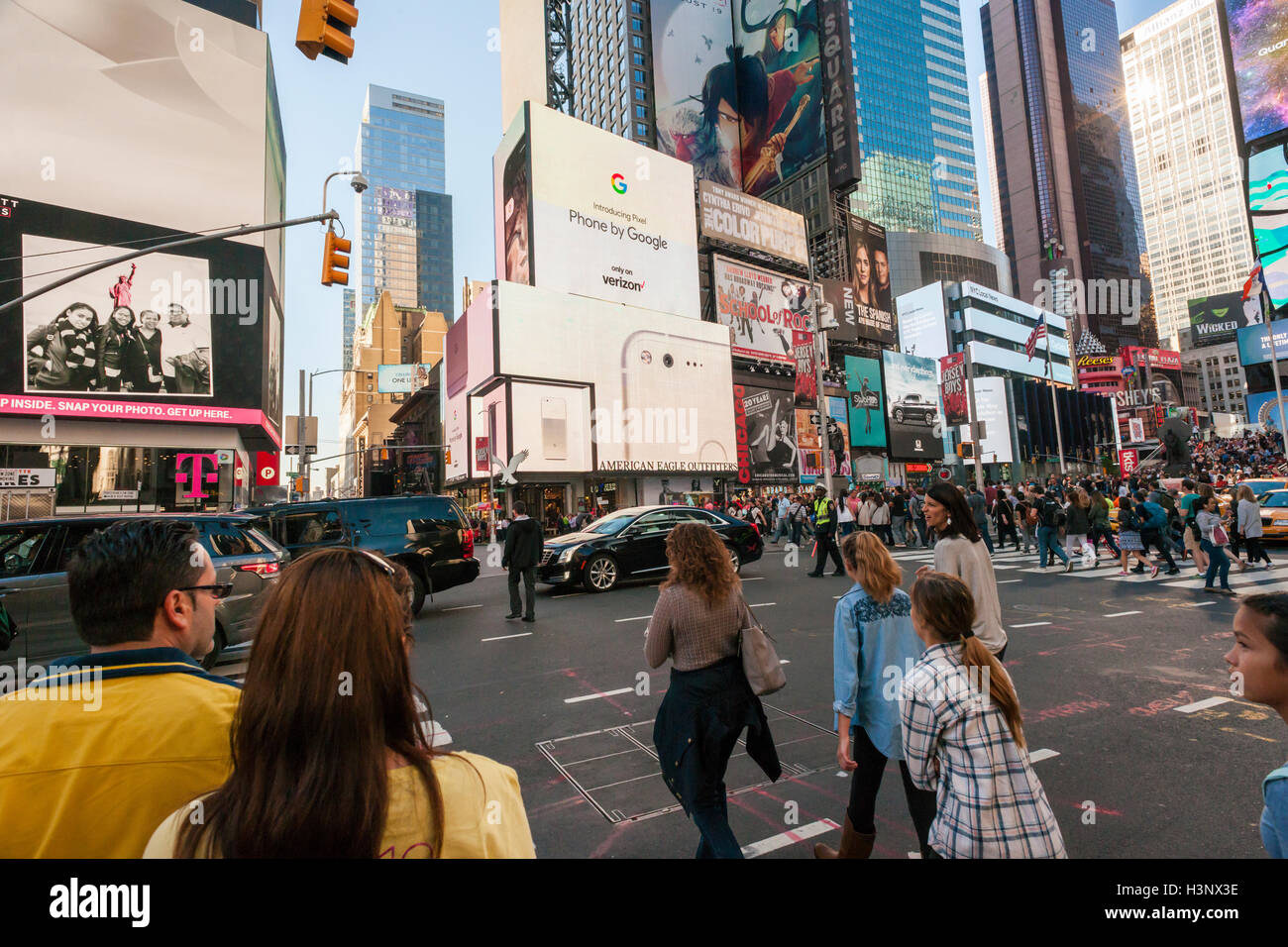 A giant illuminated video display in Times Square in New York promotes ...