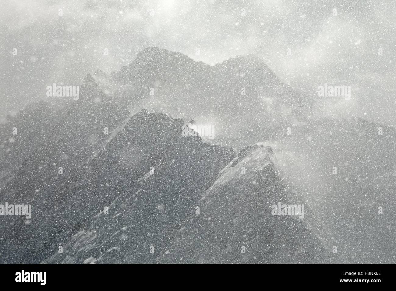 Heavy snowfall in the ALps Stock Photo - Alamy