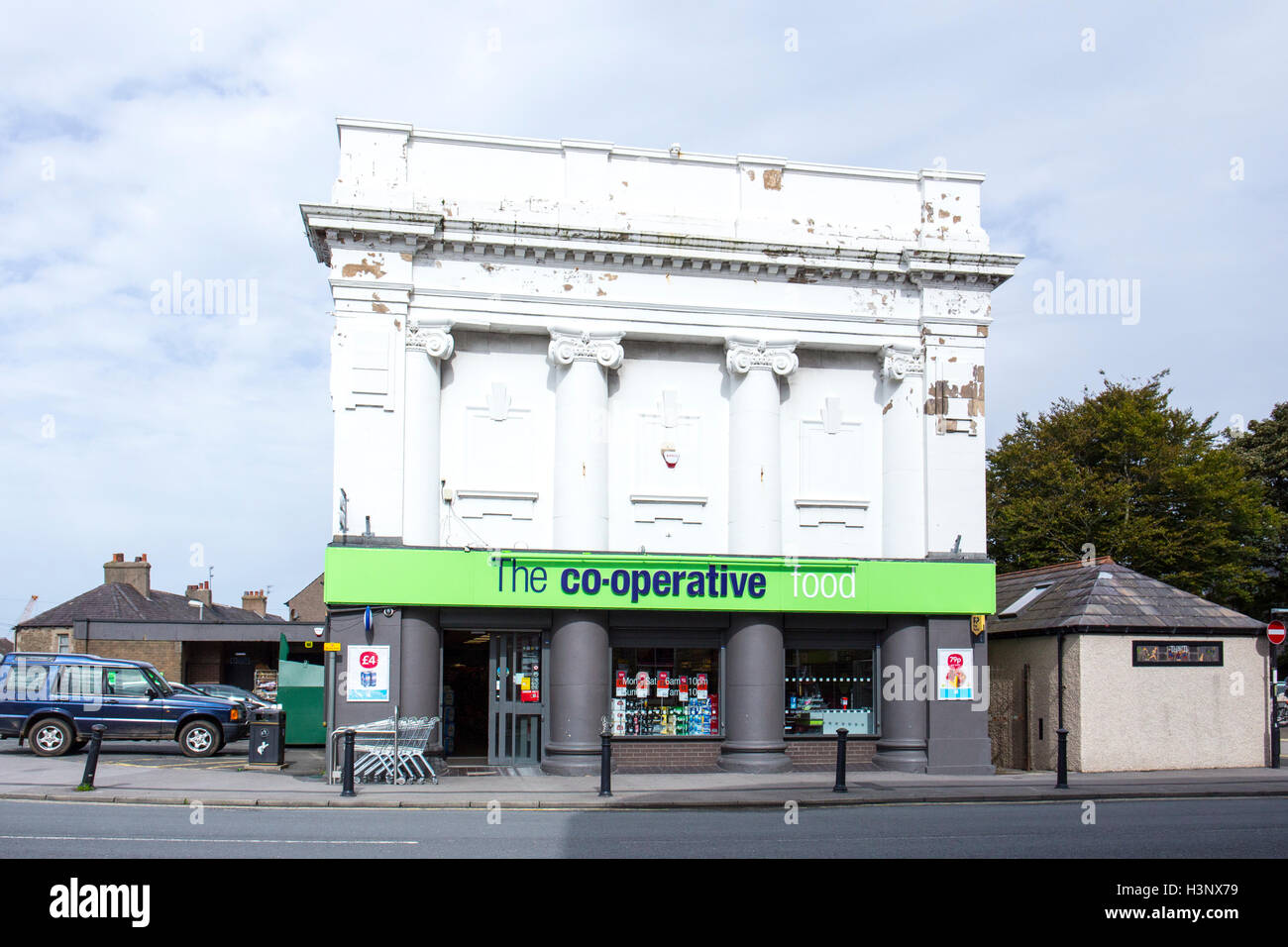 The Co-operative food shop in old cinema, Carnforth Lancashire UK Stock ...