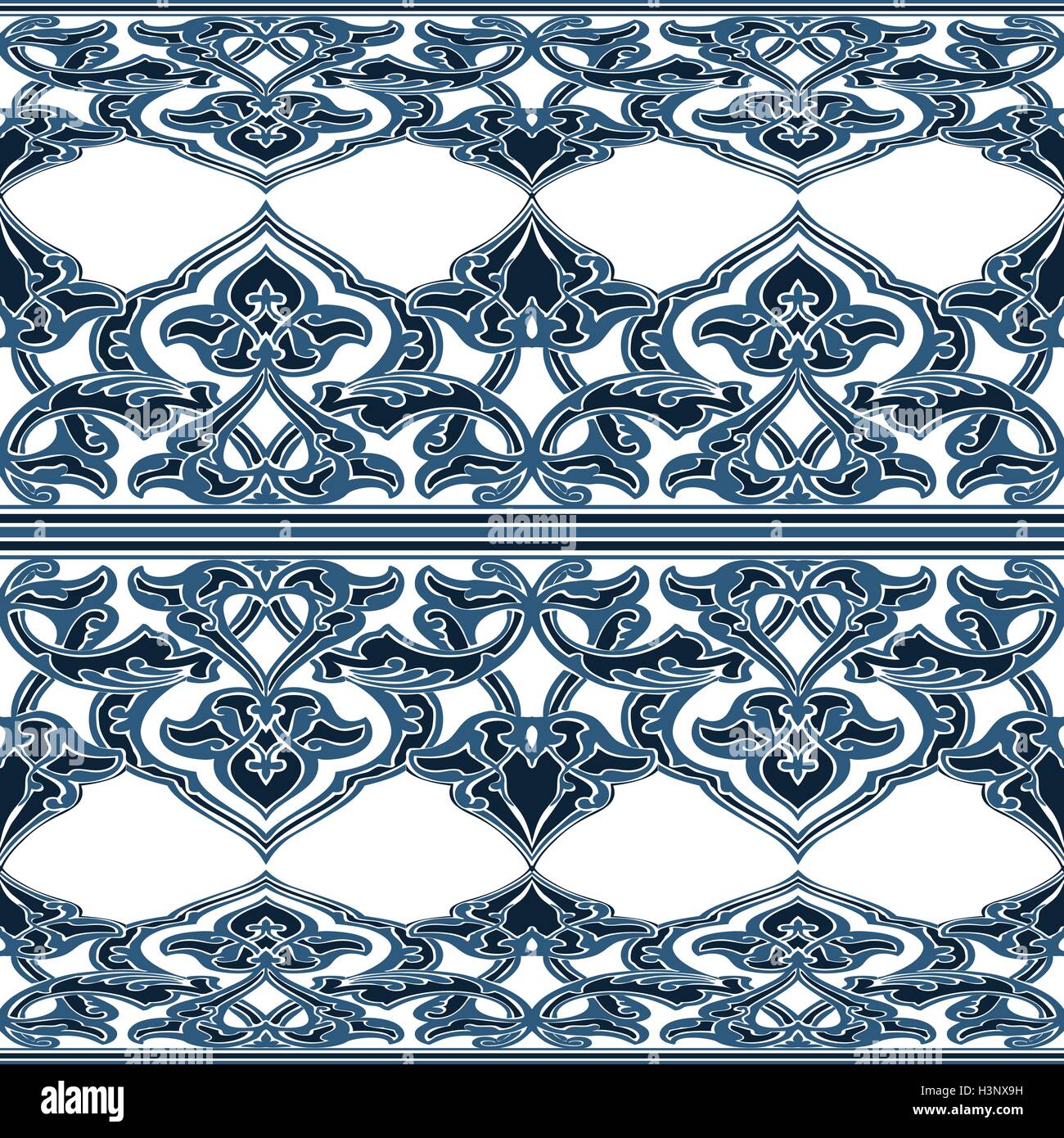 Vector ornate seamless floral pattern in Eastern style. Ornamental ...