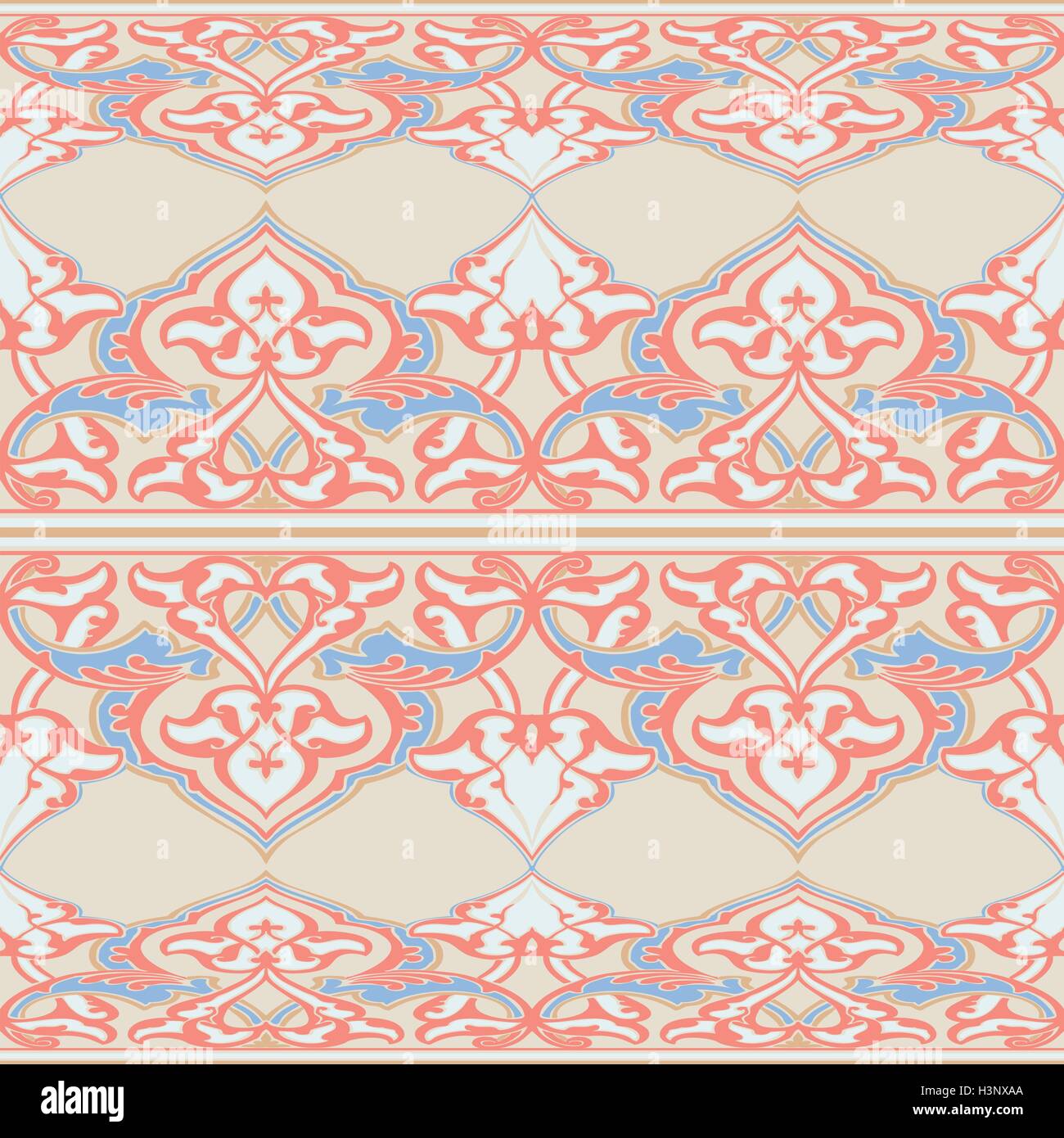 Vector ornate seamless floral pattern in Eastern style. Ornamental ...