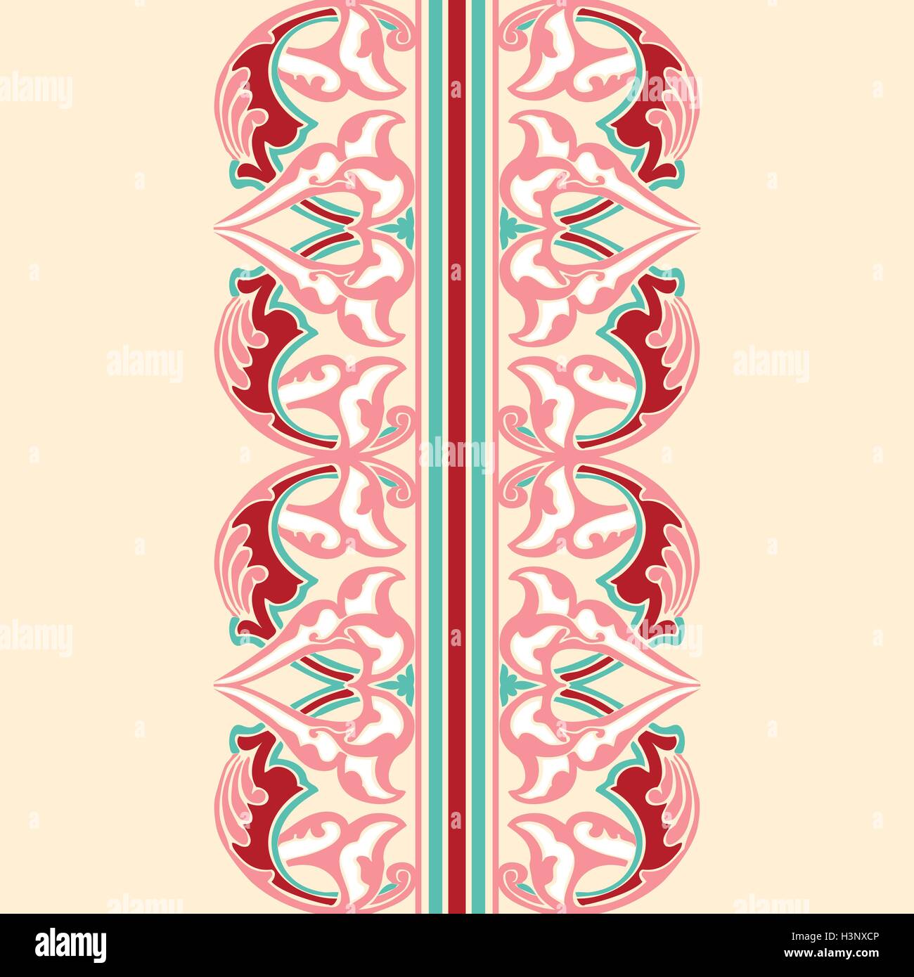 Vector ornate seamless border in Eastern style. Outline element for ...