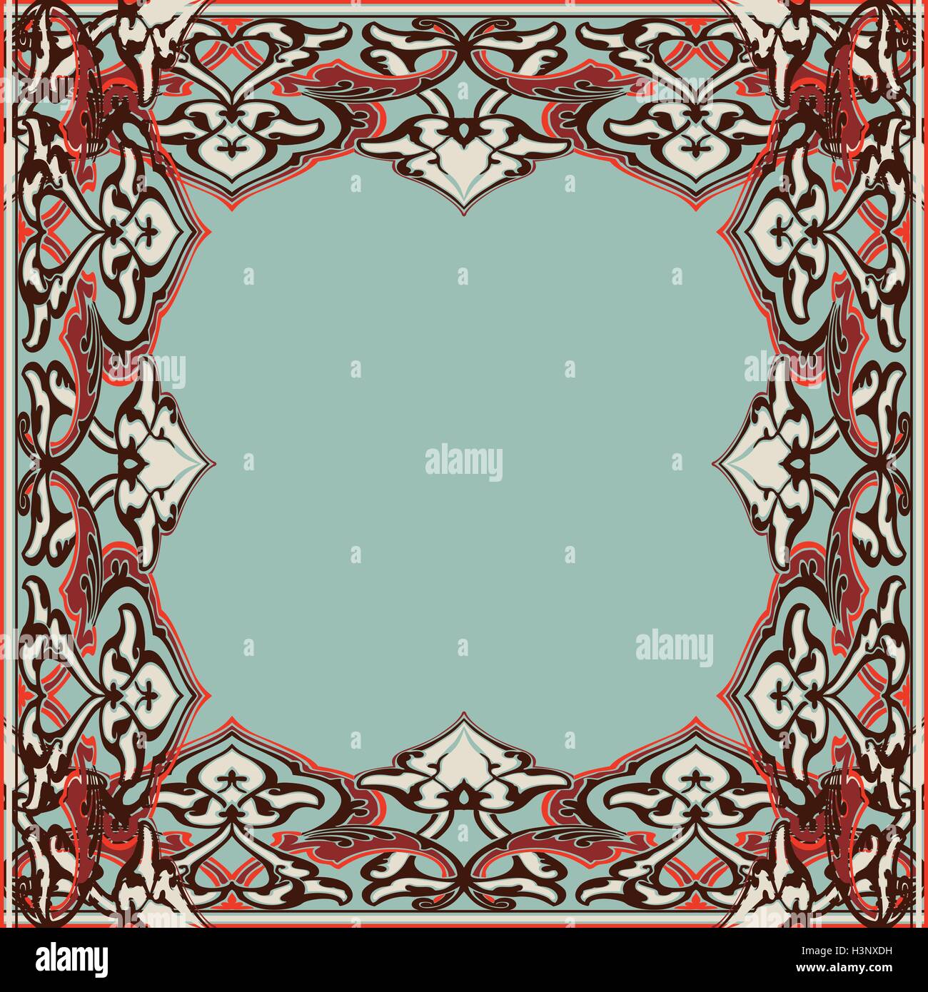 Vector ornate frame in Eastern style. Gorgeous element floral for ...
