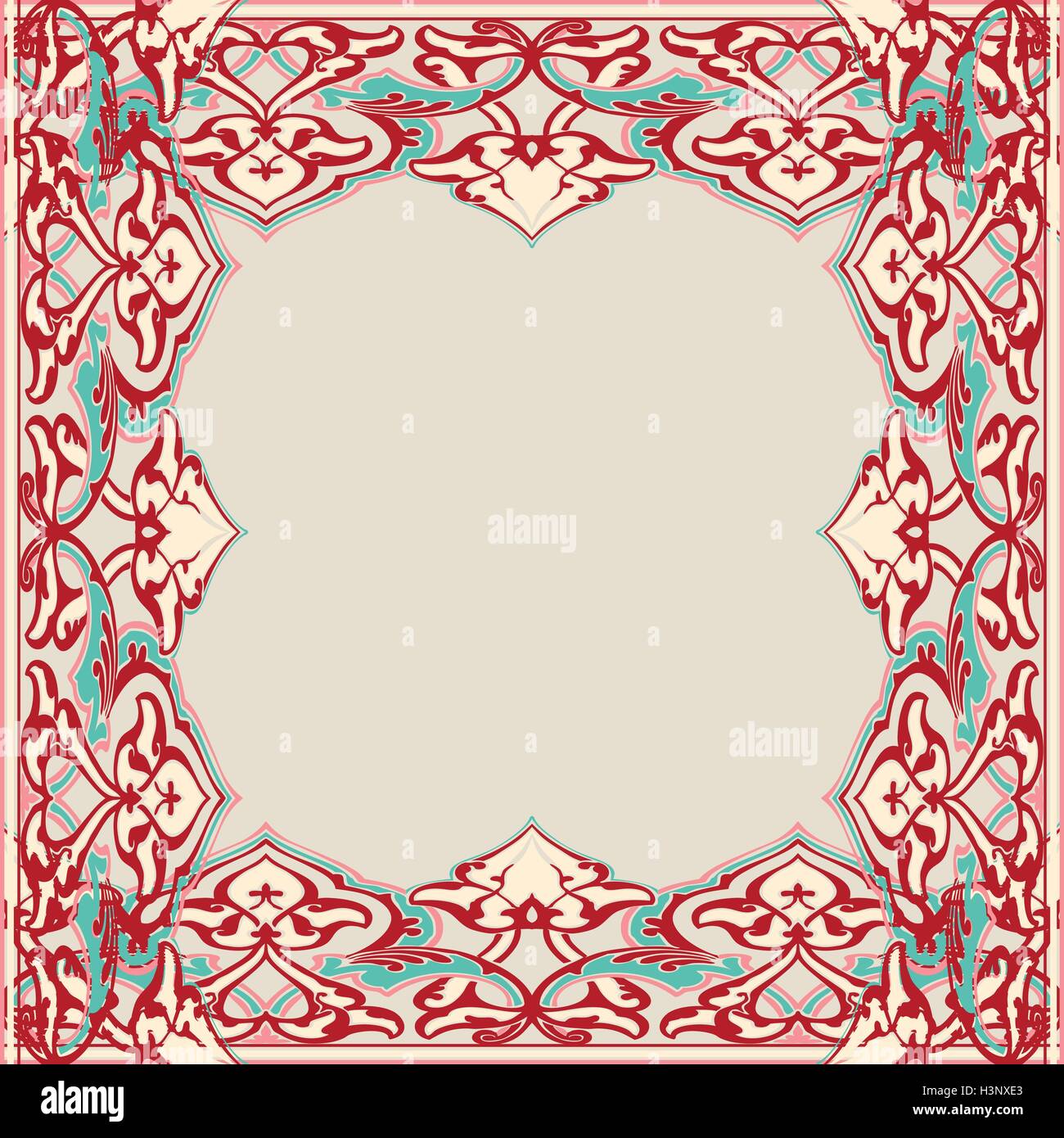 Vector ornate frame in Eastern style. Gorgeous element floral for ...