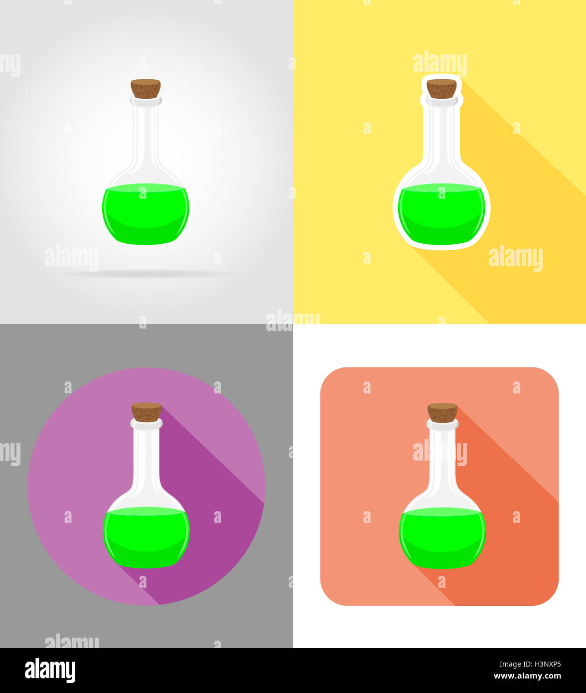 glass test tube flat icons illustration isolated on background Stock ...