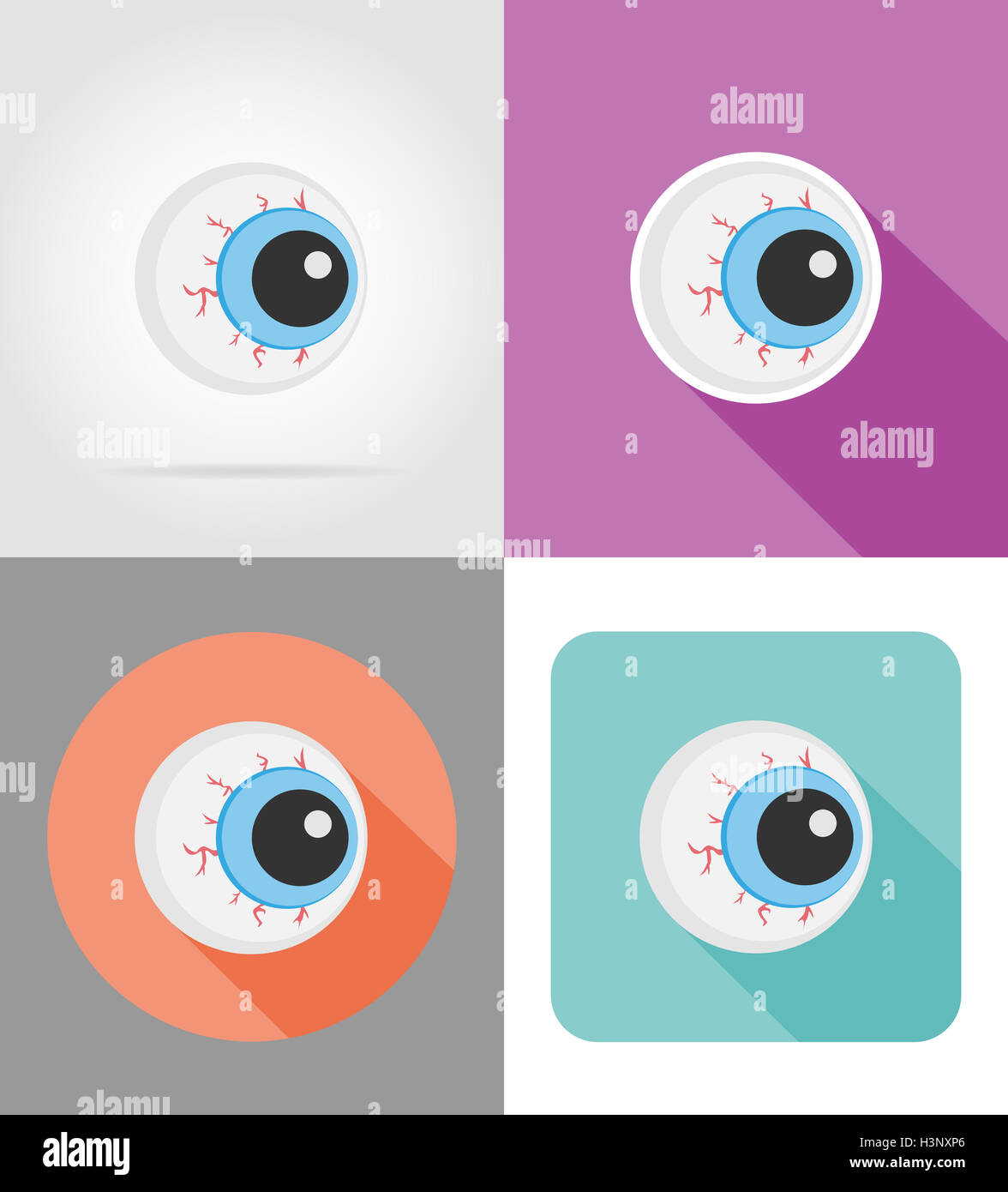 halloween eyeball flat icons illustration isolated on background Stock ...