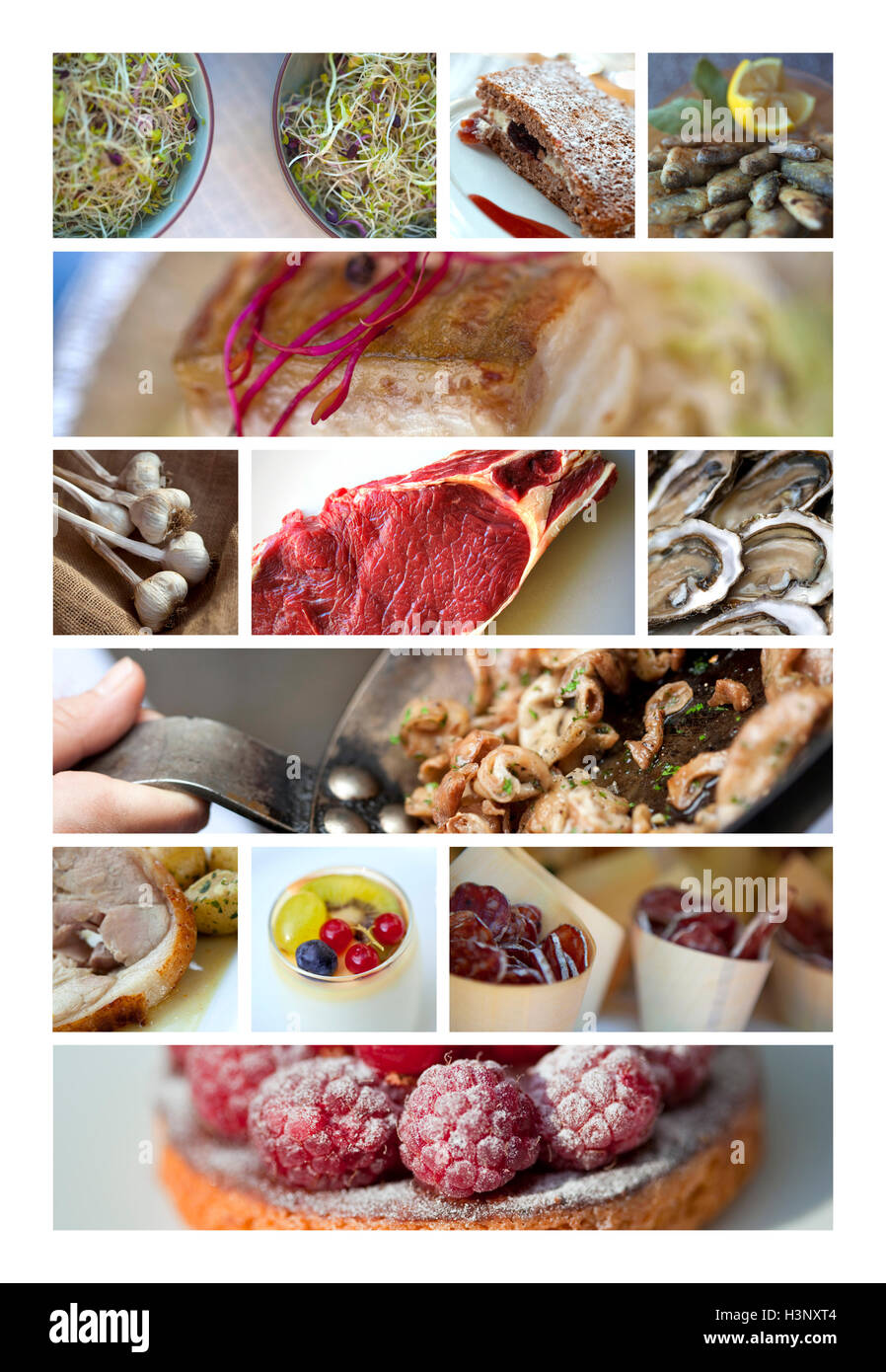 Collage of various French dishes and recipes Stock Photo - Alamy