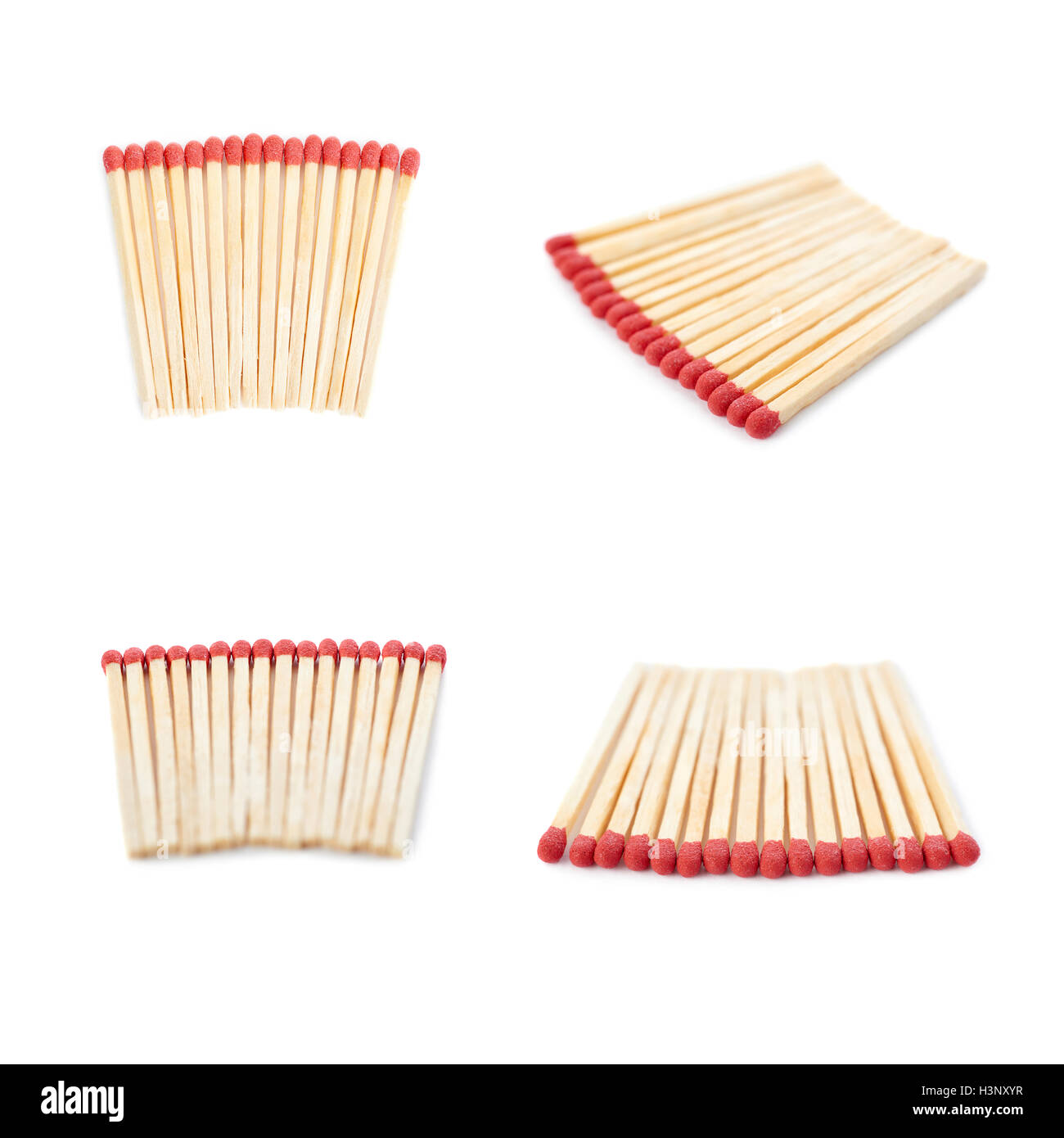 Set of Pile of Wooden matches isolated over the white background Stock ...