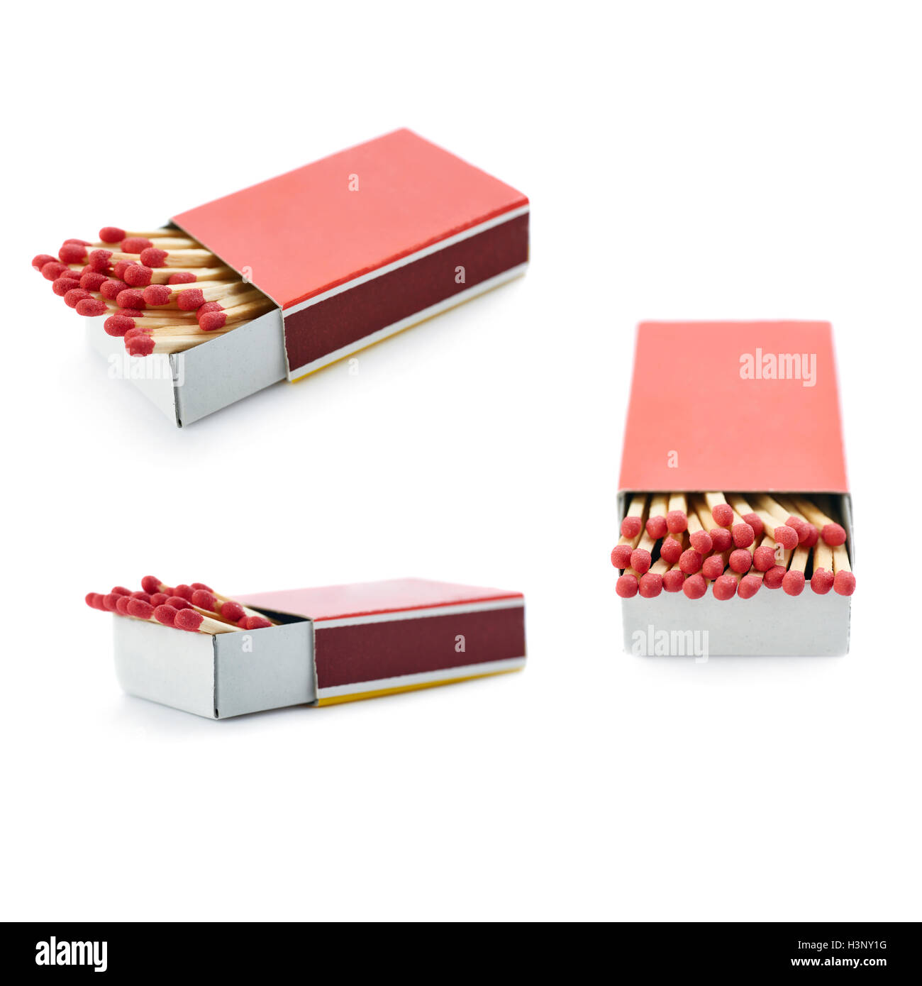 Set of Pile of Wooden matches isolated over the white background Stock ...