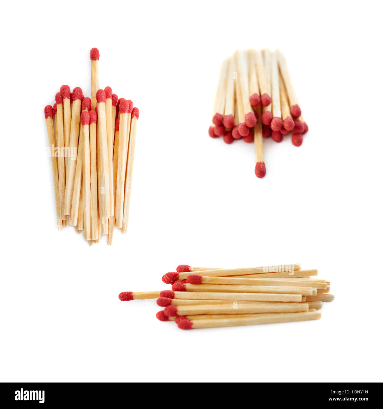 Set of Pile of Wooden matches isolated over the white background Stock ...