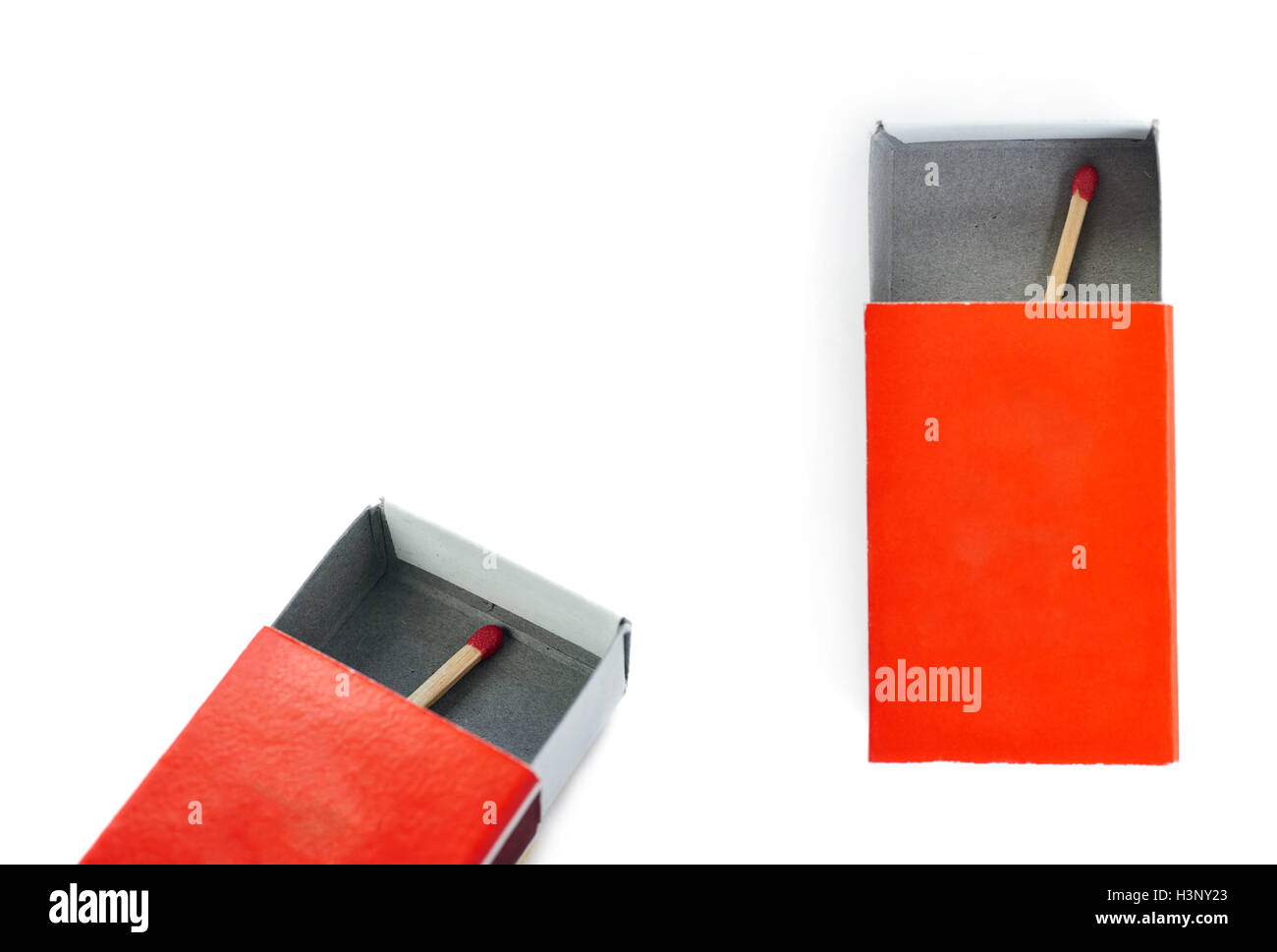 Set of One Wooden match in box isolated over the white background Stock ...