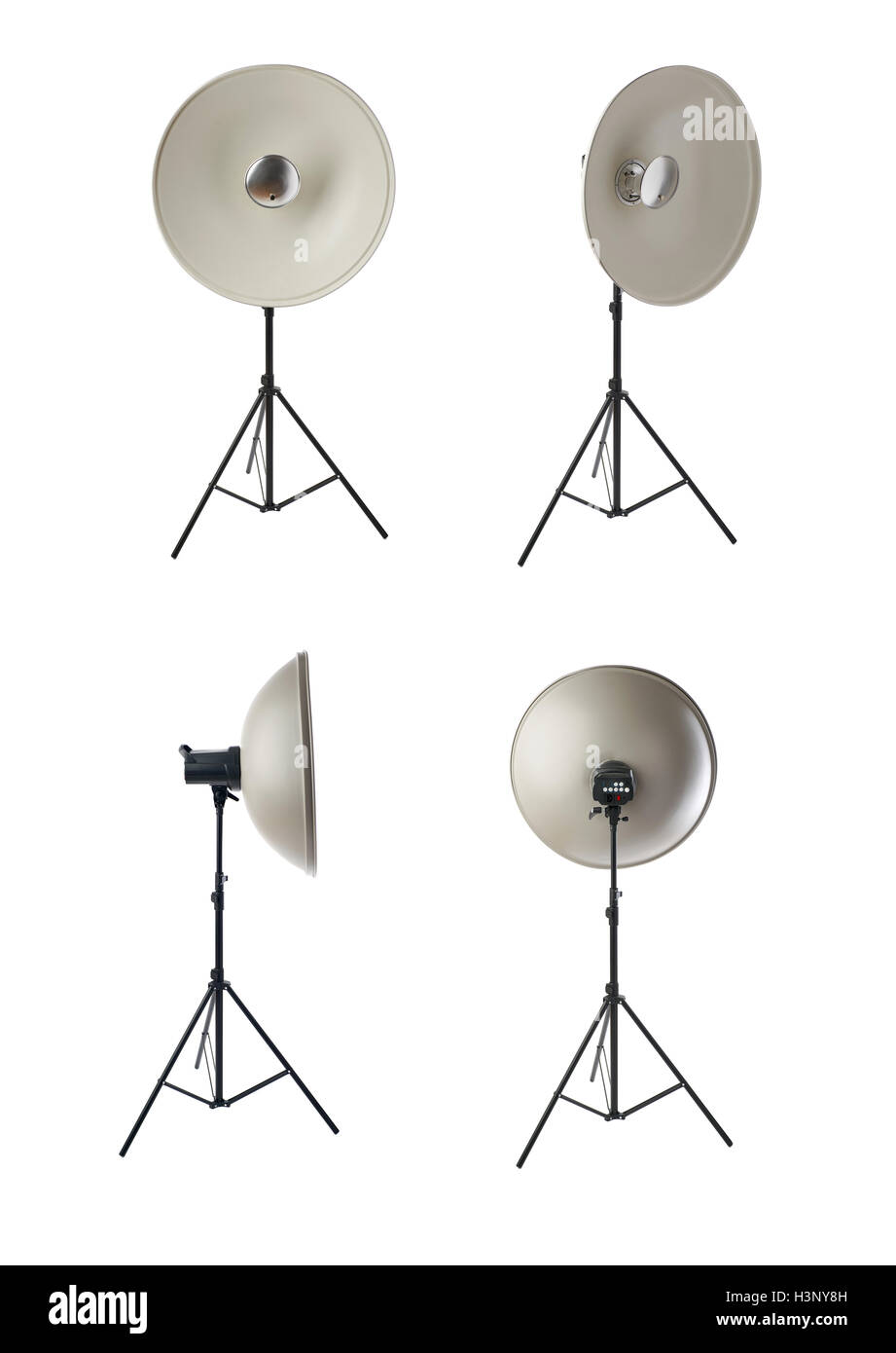 Set of Studio flash on a stand over isolated white background Stock ...