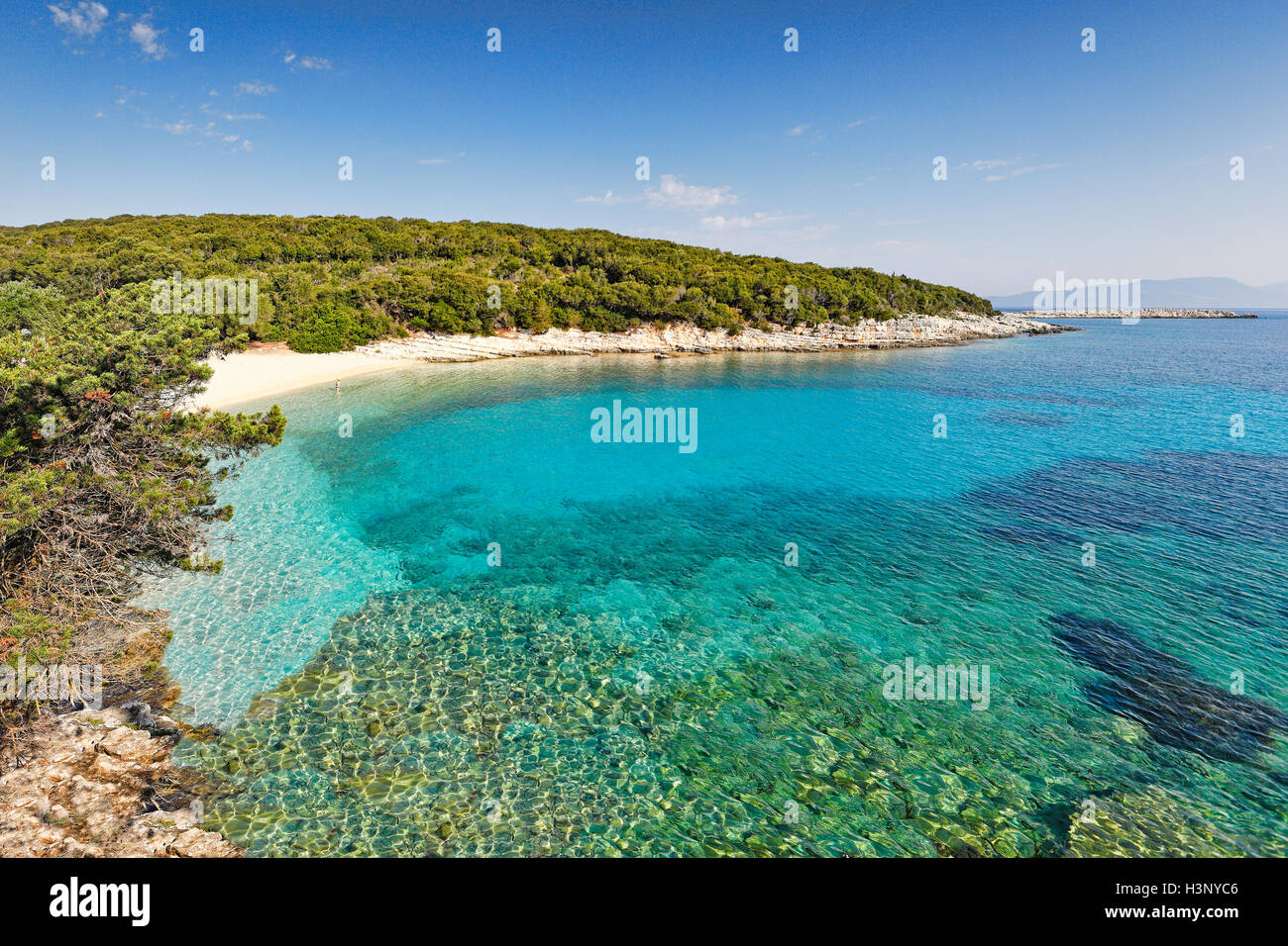 The beach Emblisi in Kefalonia island, Greece Stock Photo - Alamy