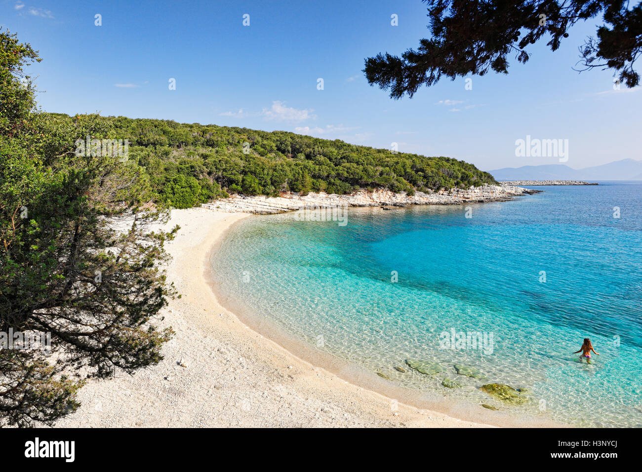 Greek island beach swimming hi-res stock photography and images - Alamy