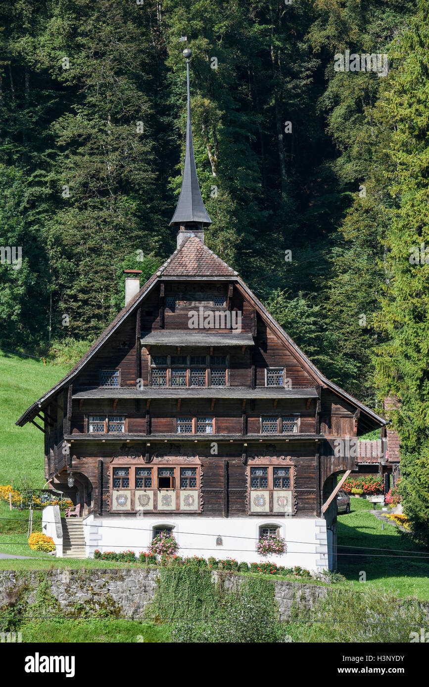 Wolfenschiessen, Switzerland - 24 September 2016: rural view of a farm ...