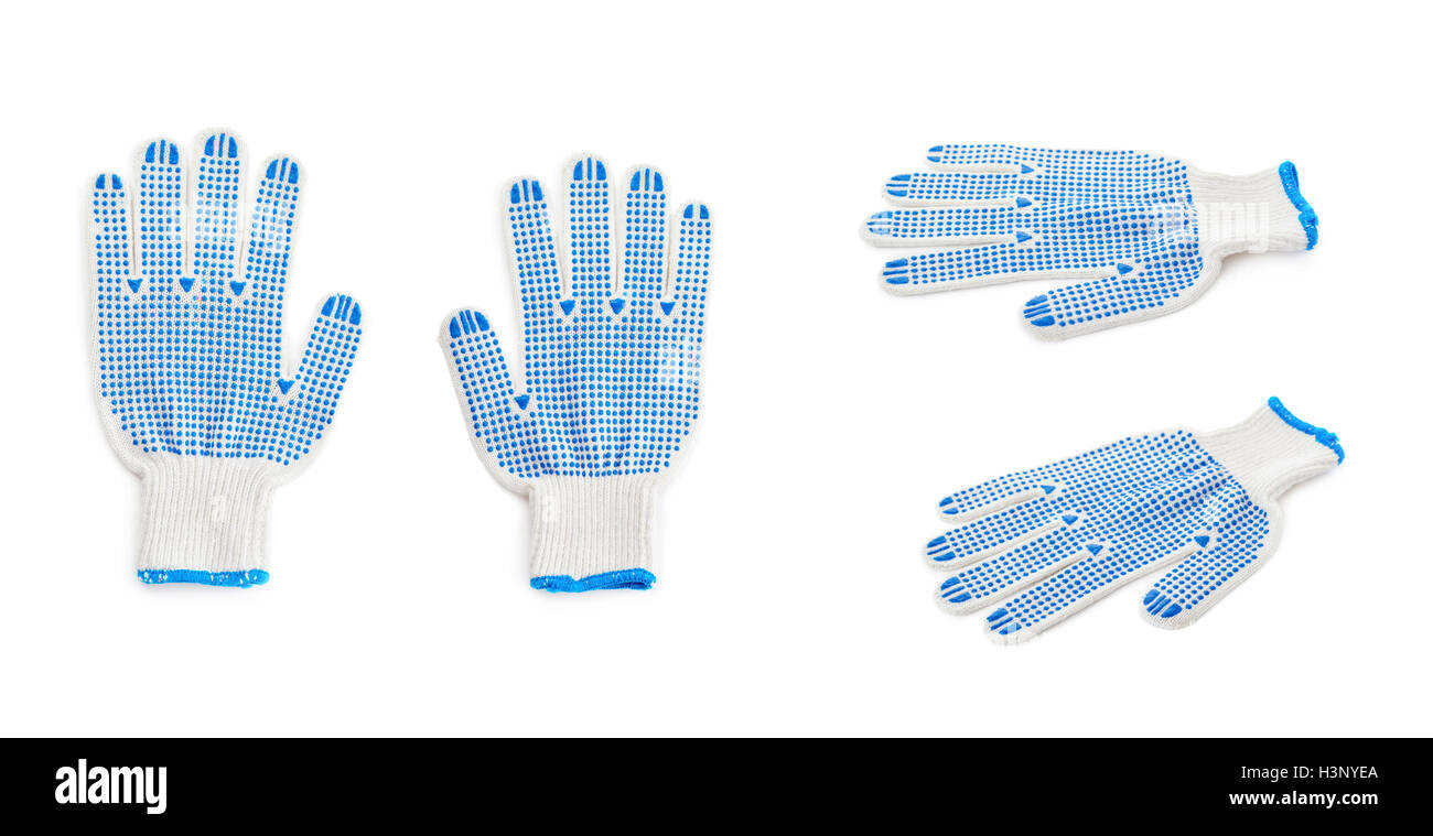 Set of Working glove over isolated white background Stock Photo - Alamy