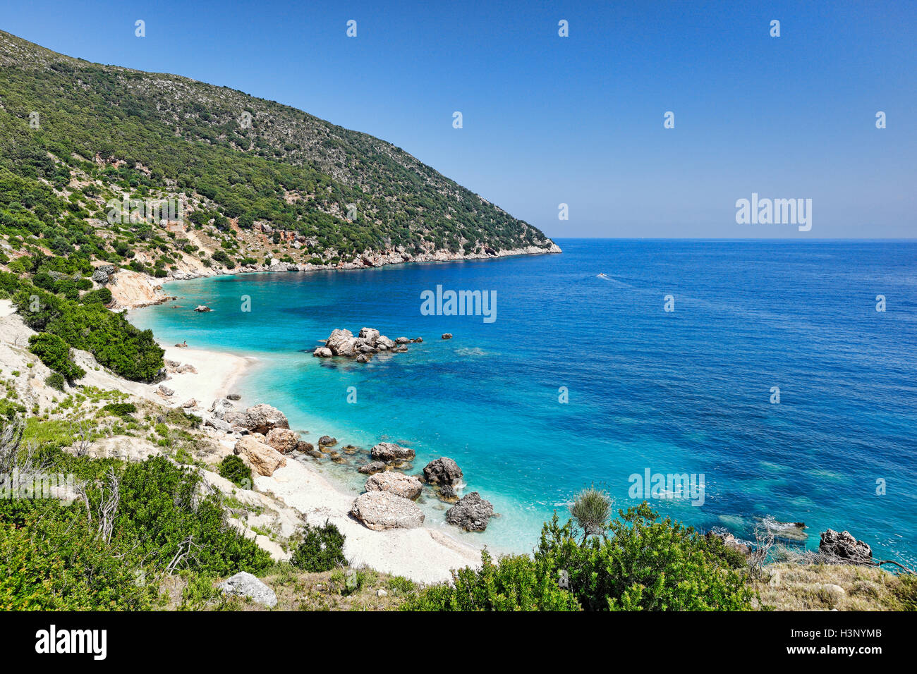 The beach Vouti in Kefalonia island, Greece Stock Photo - Alamy