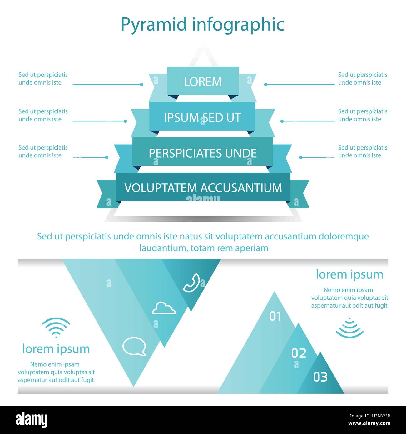 Business pyramid infographic template design on white background vector ...