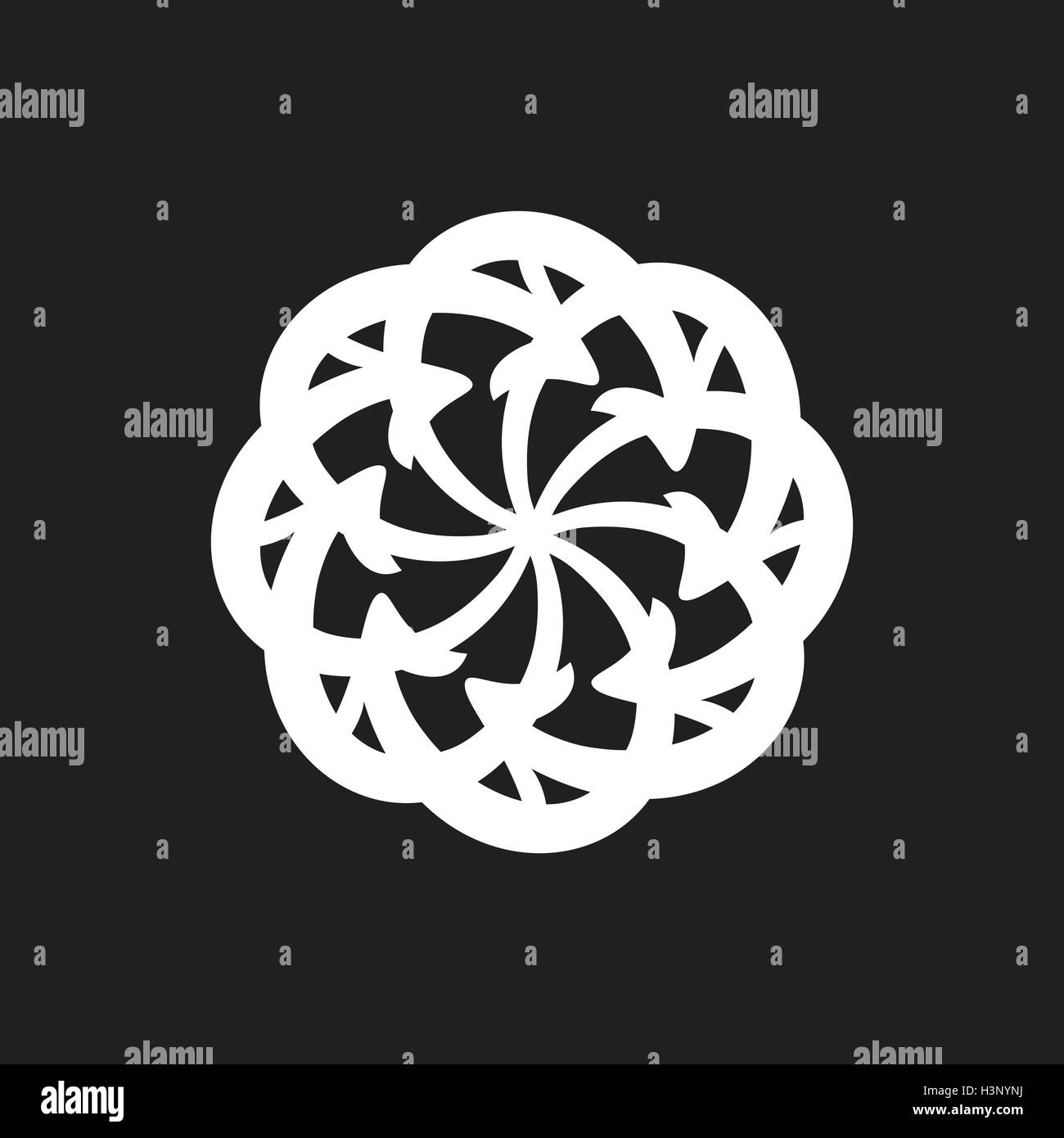Vector cycle arrows circle diagram on black background Stock Vector ...