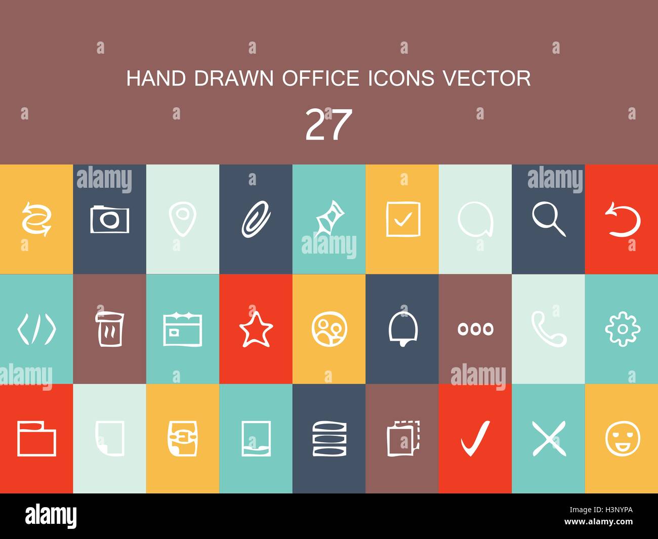 Abstract vector collection of flat line hand drawn design icons. Elements for mobile and web ...