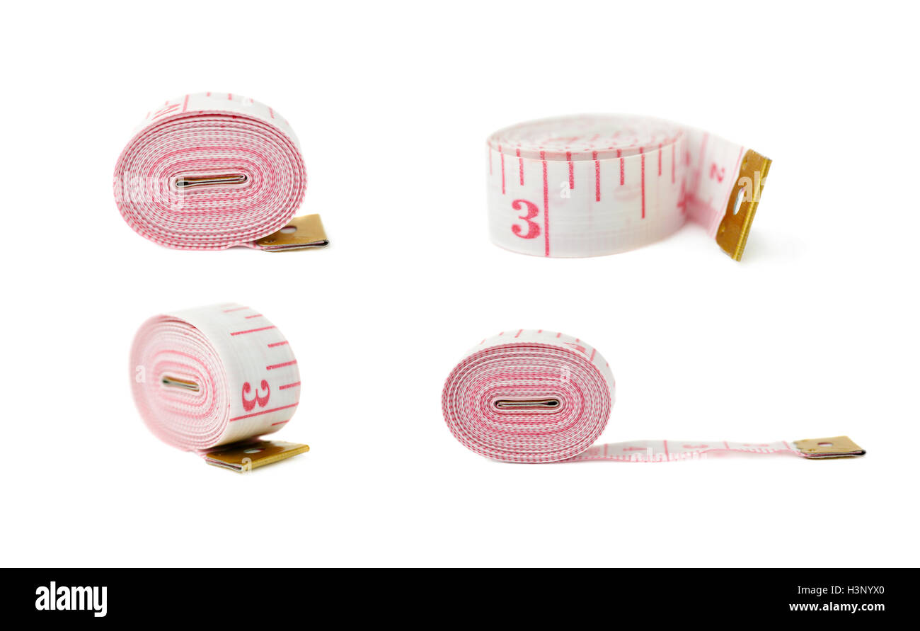 Set of Tailor measuring tape isolated over the white background Stock ...