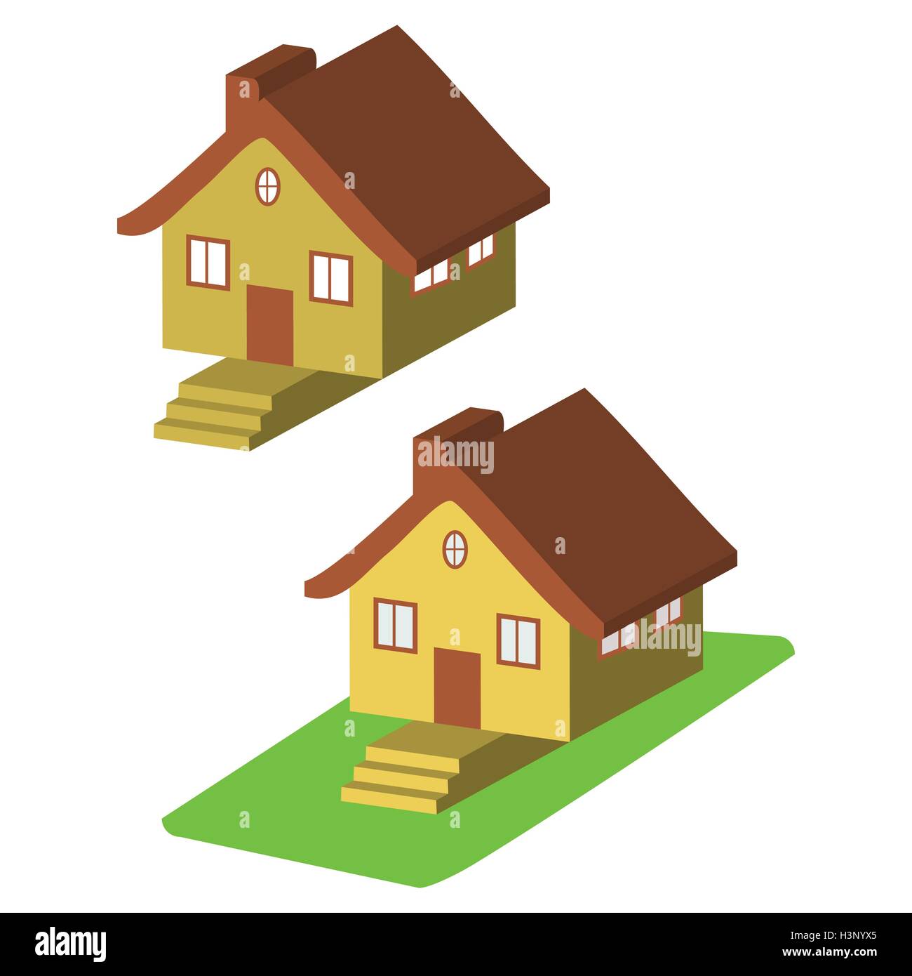 Colorful 3d house cartoon icons isolated vector illustration Stock ...