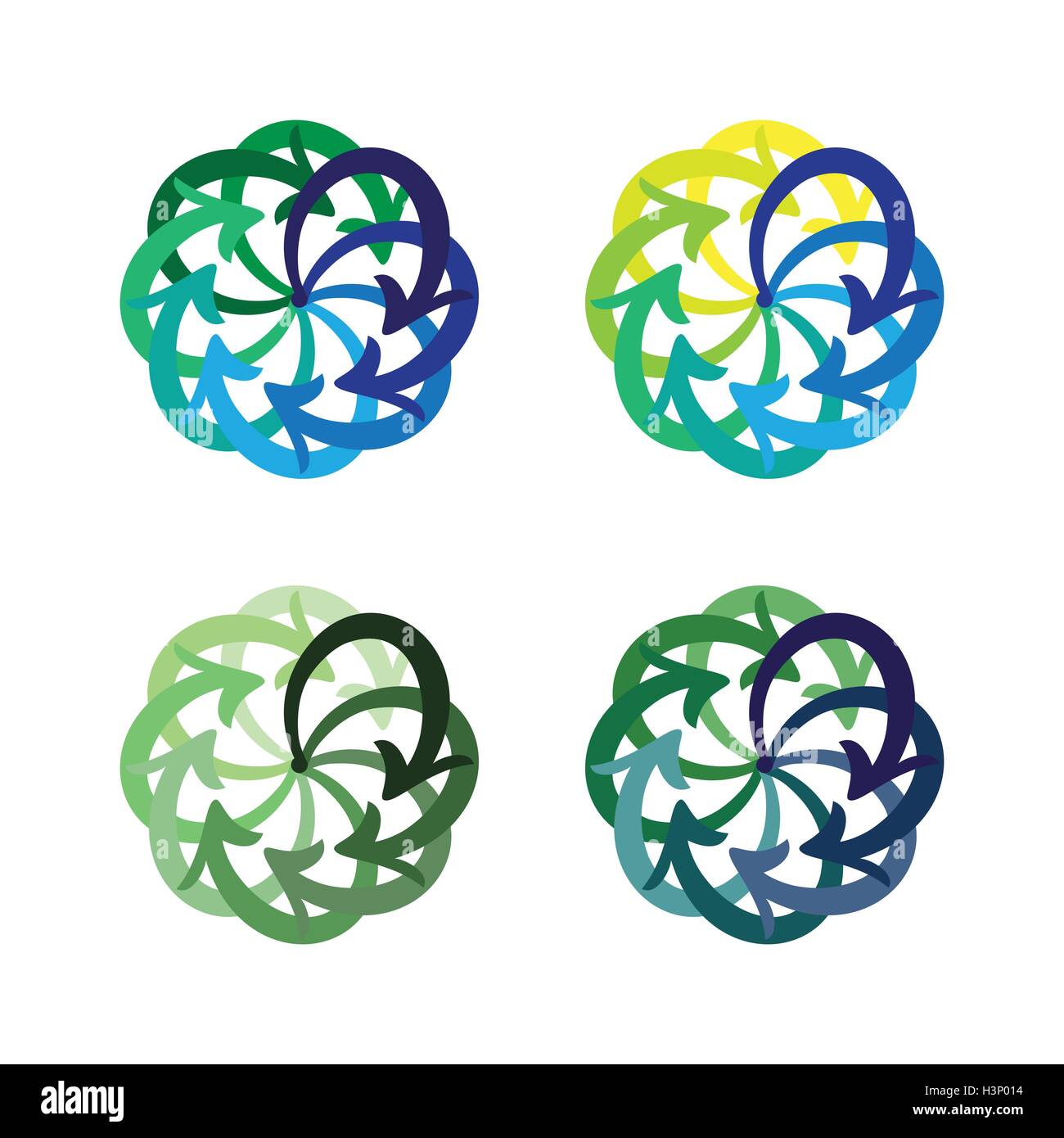 Vector set colorful arrows circle diagram on white background Stock ...