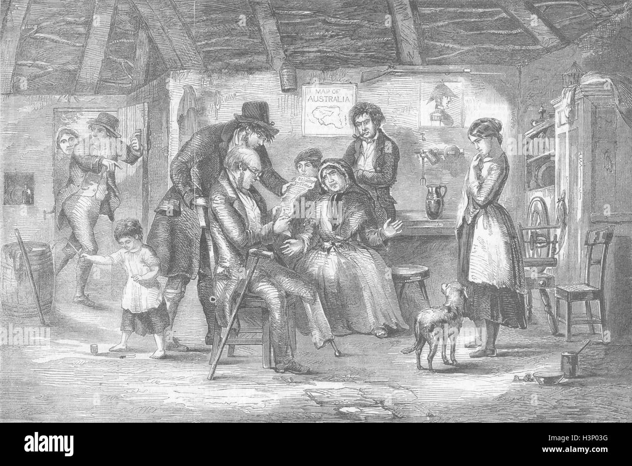 AUSTRALIA A letter from Australia 1858. Illustrated Times Stock Photo ...