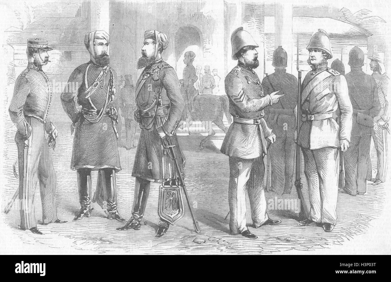 INDIAN UNIFORMS Kanpur military police; Cpl Pvt 1858. Illustrated Times ...