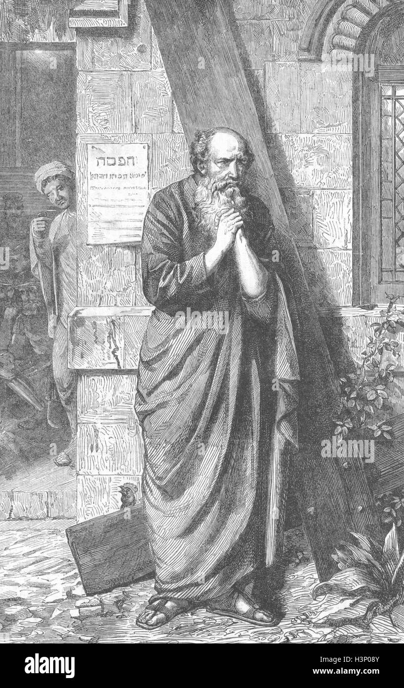 ST PETER Praying. Portrait. Beard 1863. Illustrated London News Stock ...
