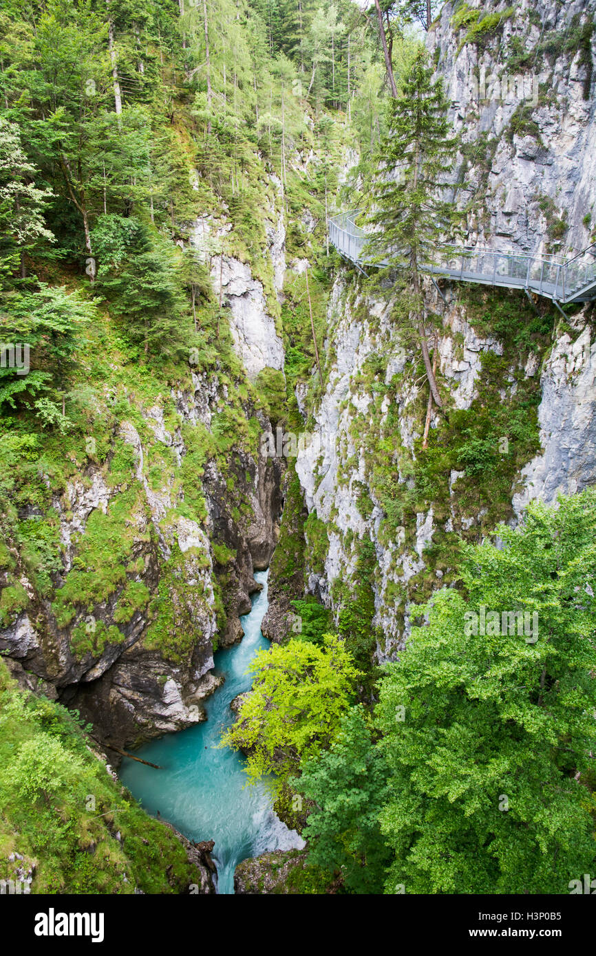 Walkway through the Leutasch Gorge (Bavaria, Germany Stock Photo - Alamy