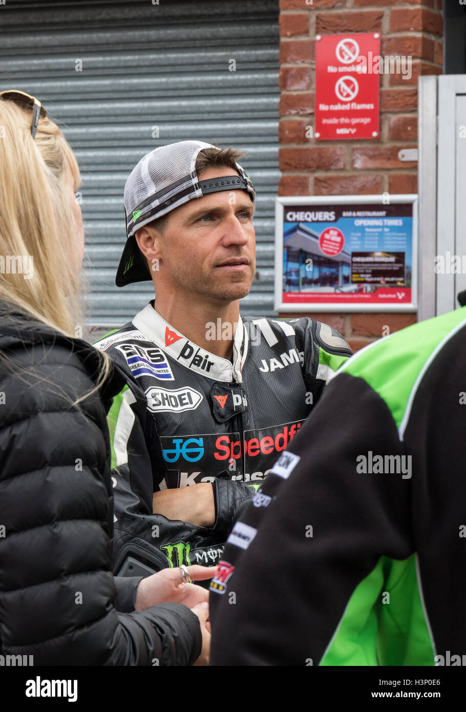 Motorcycle road racer James Ellison (JG Speedfit Kawasaki team) during ...