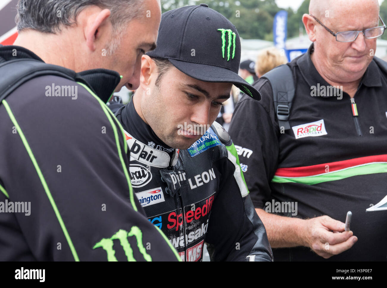 Motorcycle road racer Leon Haslam (JG Speedfit Kawasaki team) during ...