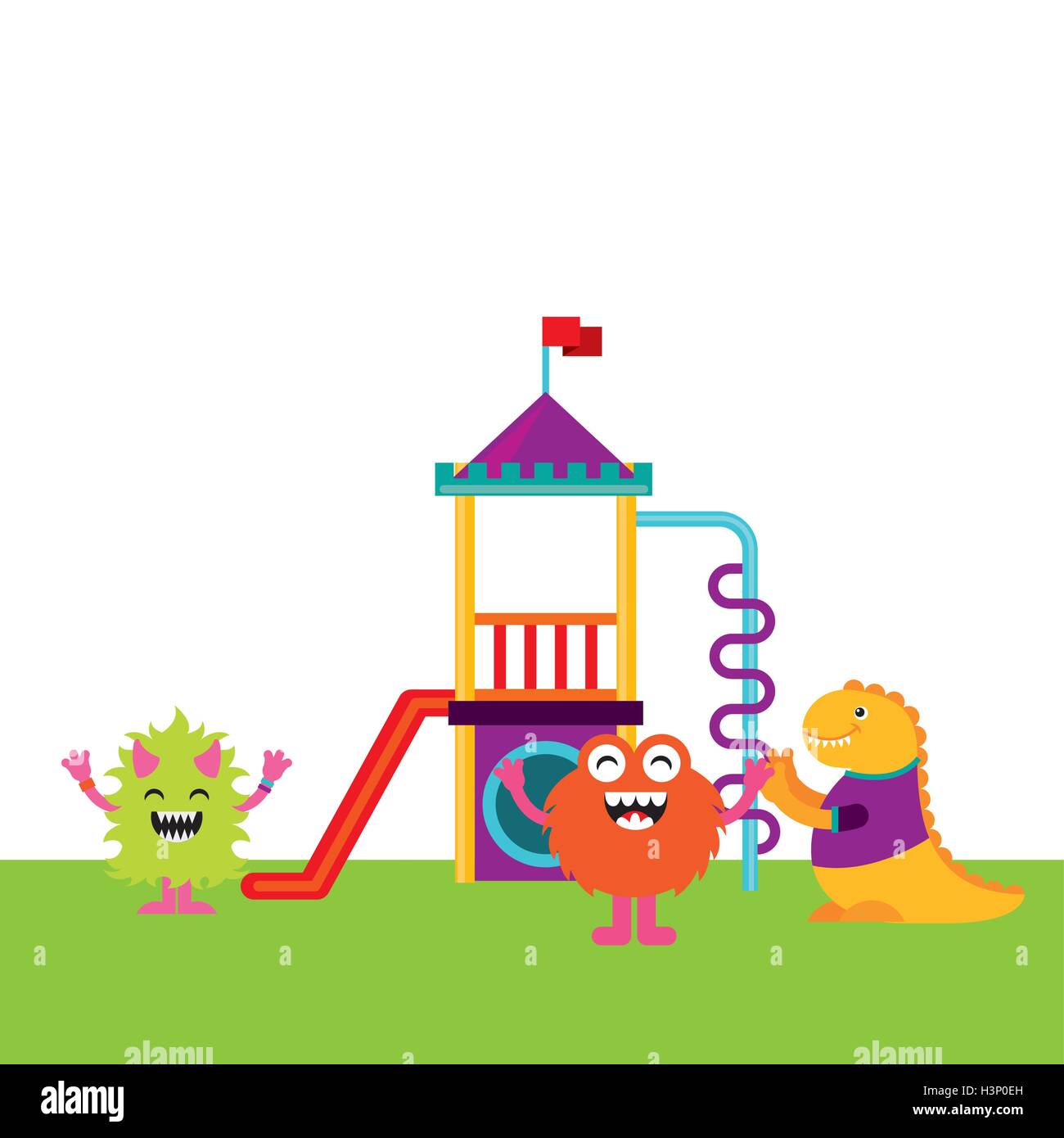 monster playing in playground Stock Vector Image & Art - Alamy