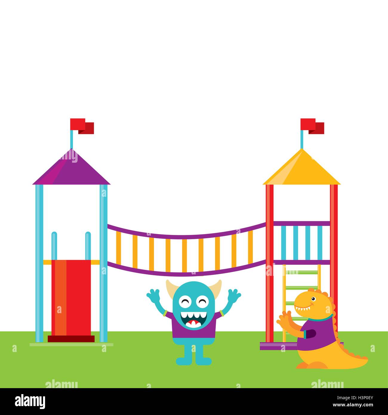 monster playing in playground Stock Vector Image & Art - Alamy