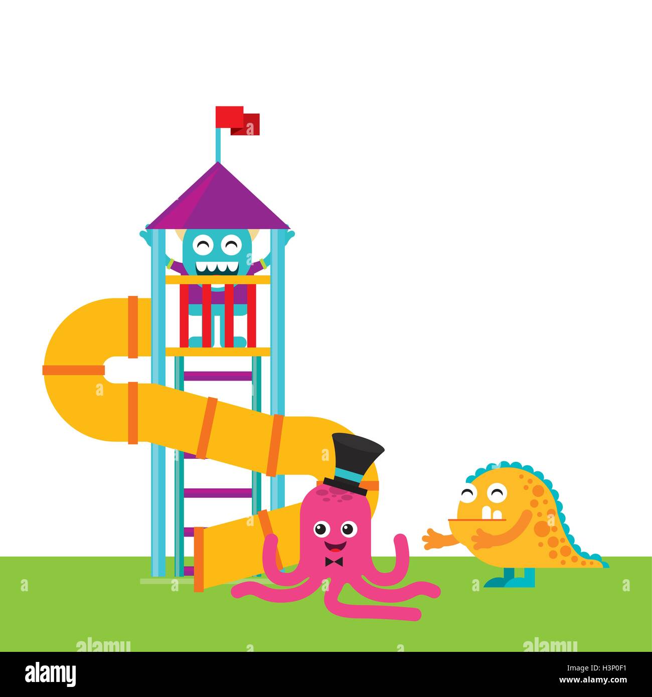 monster playing in playground Stock Vector Image & Art - Alamy