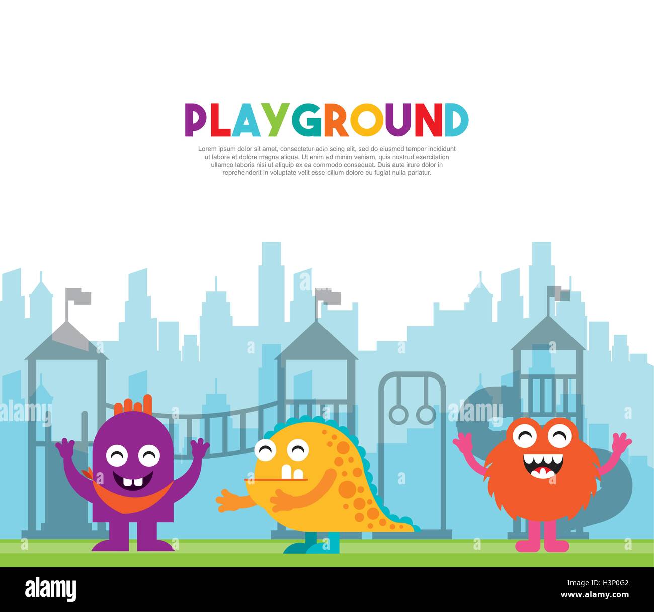 monster playing in playground Stock Vector Image & Art - Alamy