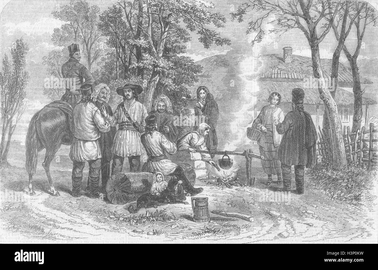 COSTUME Wallachian peasants 1856. Illustrated Times Stock Photo - Alamy