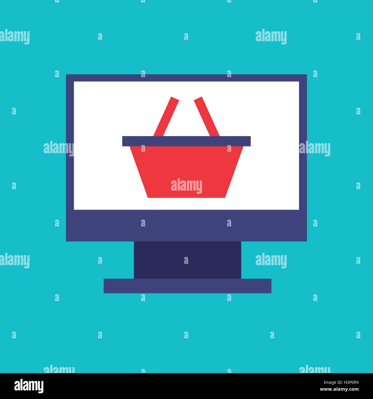 monitor computer with social marketing icon Stock Vector Image & Art ...