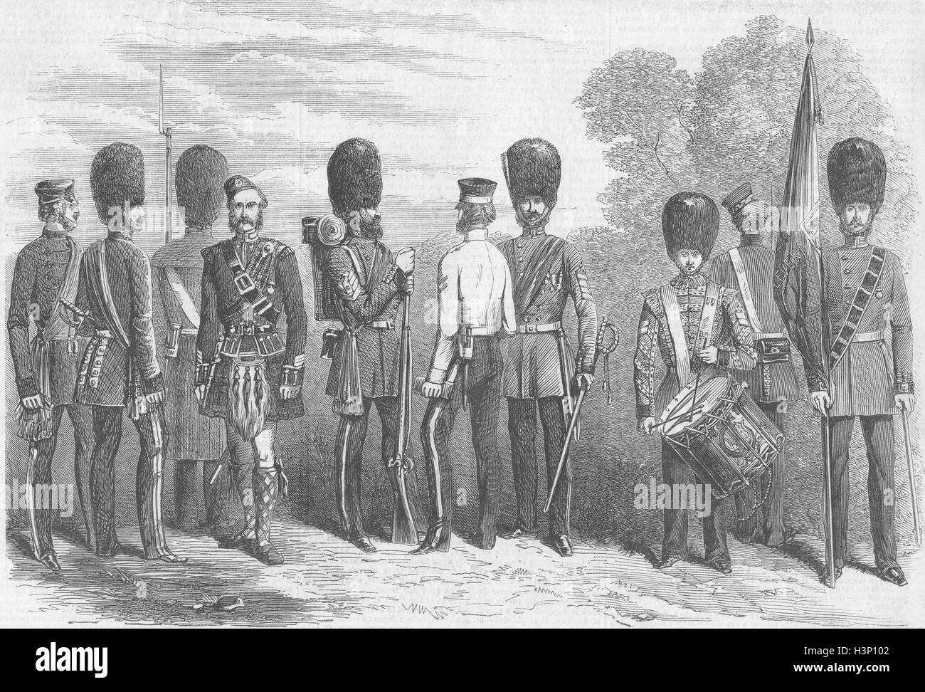 GUARDS UNIFORMS Coldstreams, Grenadiers, Fusiliers 1857. Illustrated ...
