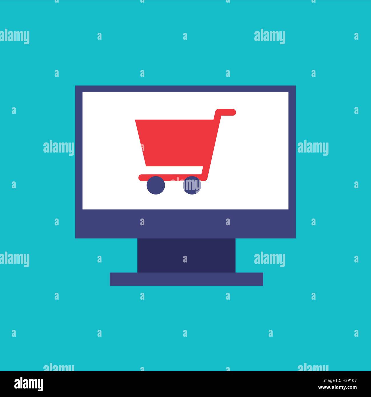 monitor computer with social marketing icon Stock Vector Image & Art ...