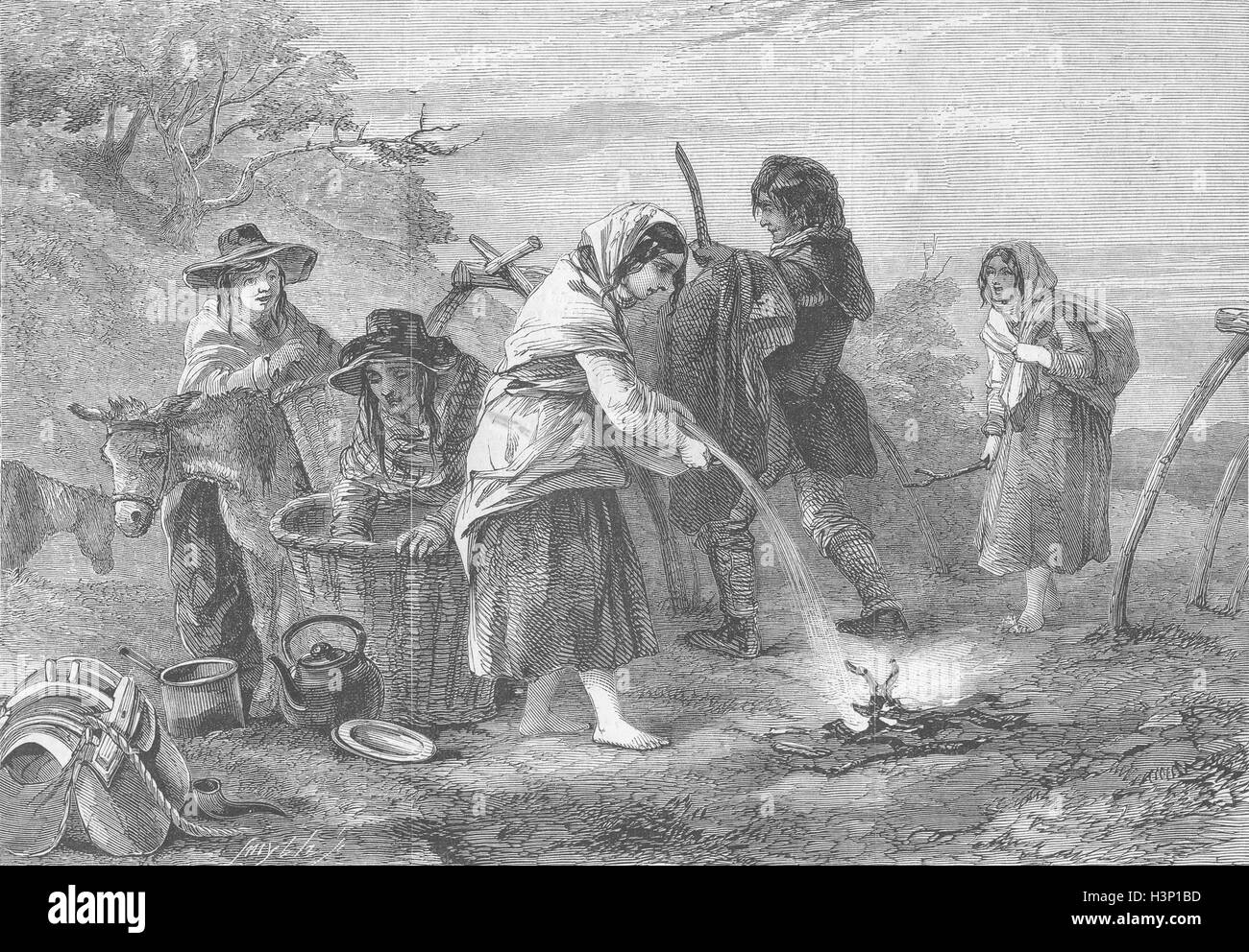 FAMILY Lel Tshar ari said euri Putting fire water 1851. Illustrated ...