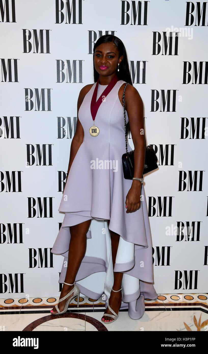 Janee Bennett attending the BMI London Awards at the Dorchester Hotel ...