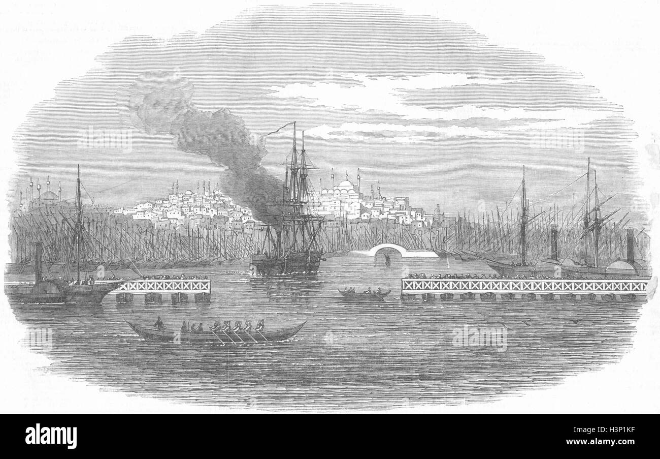 TURKEY The Golden Horn, Istanbul 1850. Illustrated London News Stock ...